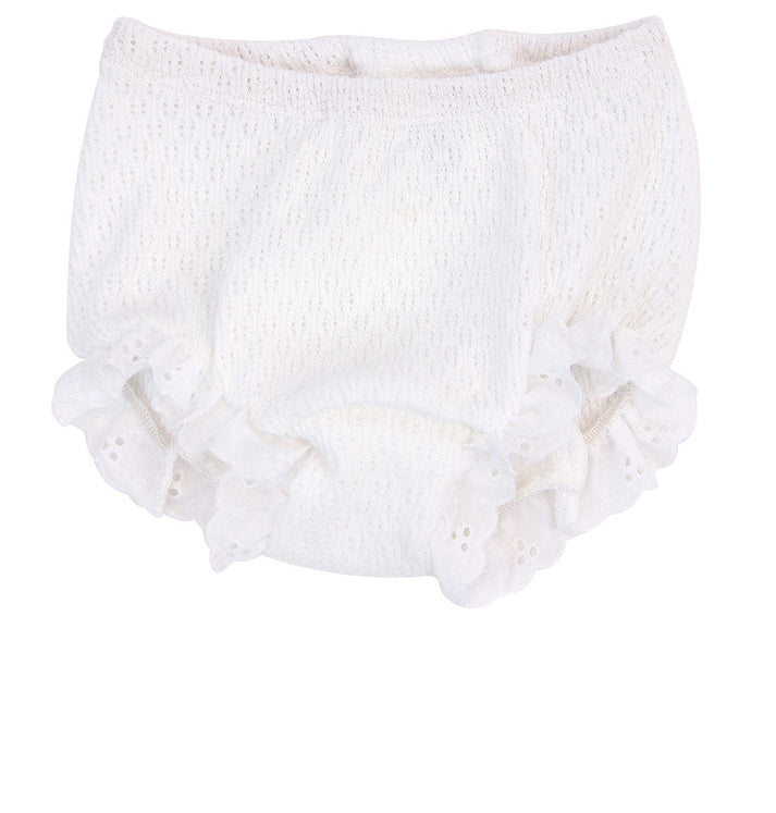 Paty Knit Diaper Cover with Eyelet Ruffle - PatyInc